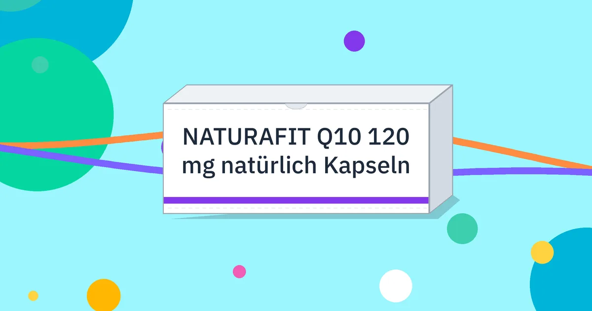 Symbolbild: Packung mit der Aufschrift NATURAFIT Q10 120 mg natürlich Kapseln (PZN 12516306) – Verfügbarkeit und Bezug in Apotheken in Frankfurt am Main