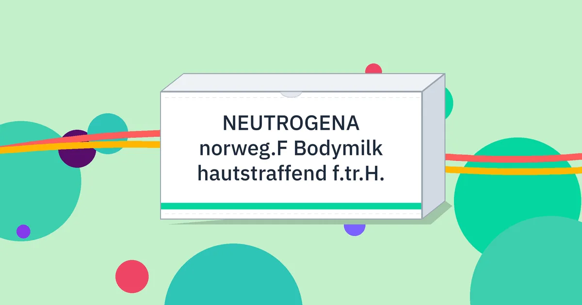 Symbolbild: Packung mit der Aufschrift NEUTROGENA norweg.F Bodymilk hautstraffend f.tr.H. (PZN 17565309) – Verfügbarkeit und Bezug in Apotheken in Frankfurt am Main