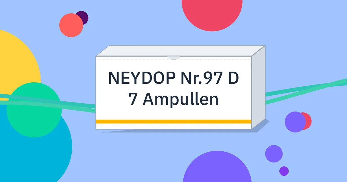 Symbolbild: Packung mit der Aufschrift NEYDOP Nr.97 D 7 Ampullen (PZN 06487569) – Verfügbarkeit und Bezug in Apotheken in Frankfurt am Main