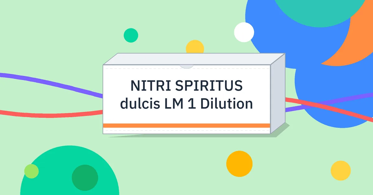Symbolbild: Packung mit der Aufschrift NITRI SPIRITUS dulcis LM 1 Dilution (PZN 13619445) – Verfügbarkeit und Bezug in Apotheken in Frankfurt am Main