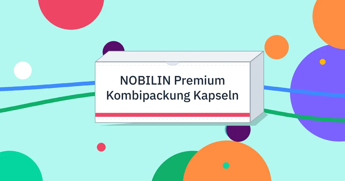 Symbolbild: Packung mit der Aufschrift NOBILIN Premium Kombipackung Kapseln (PZN 02163835) – Verfügbarkeit und Bezug in Apotheken in Frankfurt am Main