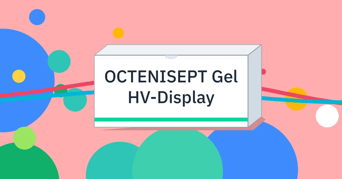 Symbolbild: Packung mit der Aufschrift OCTENISEPT Gel HV-Display (PZN 19264641) – Verfügbarkeit und Bezug in Apotheken in Frankfurt am Main