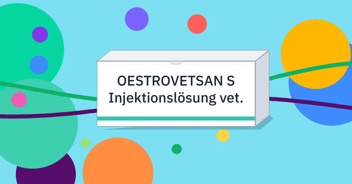 Symbolbild: Packung mit der Aufschrift OESTROVETSAN S Injektionslösung vet. (PZN 01066509) – Verfügbarkeit und Bezug in Apotheken in Frankfurt am Main