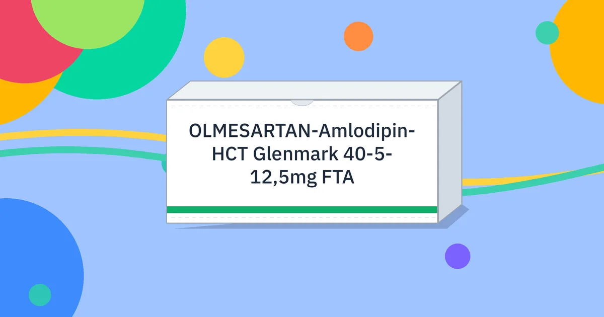 Symbolbild: Packung mit der Aufschrift OLMESARTAN-Amlodipin-HCT Glenmark 40-5-12,5mg FTA (PZN 17205775) – Verfügbarkeit und Bezug in Apotheken in Frankfurt am Main