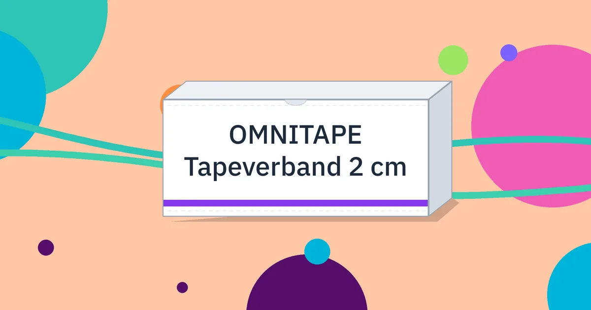 Symbolbild: Packung mit der Aufschrift OMNITAPE Tapeverband 2 cm (PZN 04318182) – Verfügbarkeit und Bezug in Apotheken in Frankfurt am Main
