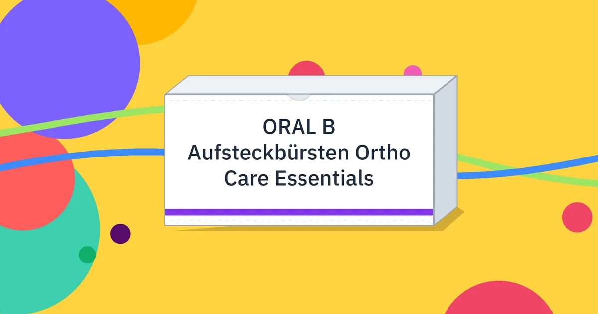 Symbolbild: Packung mit der Aufschrift ORAL B Aufsteckbürsten Ortho Care Essentials (PZN 00559664) – Verfügbarkeit und Bezug in Apotheken in Frankfurt am Main