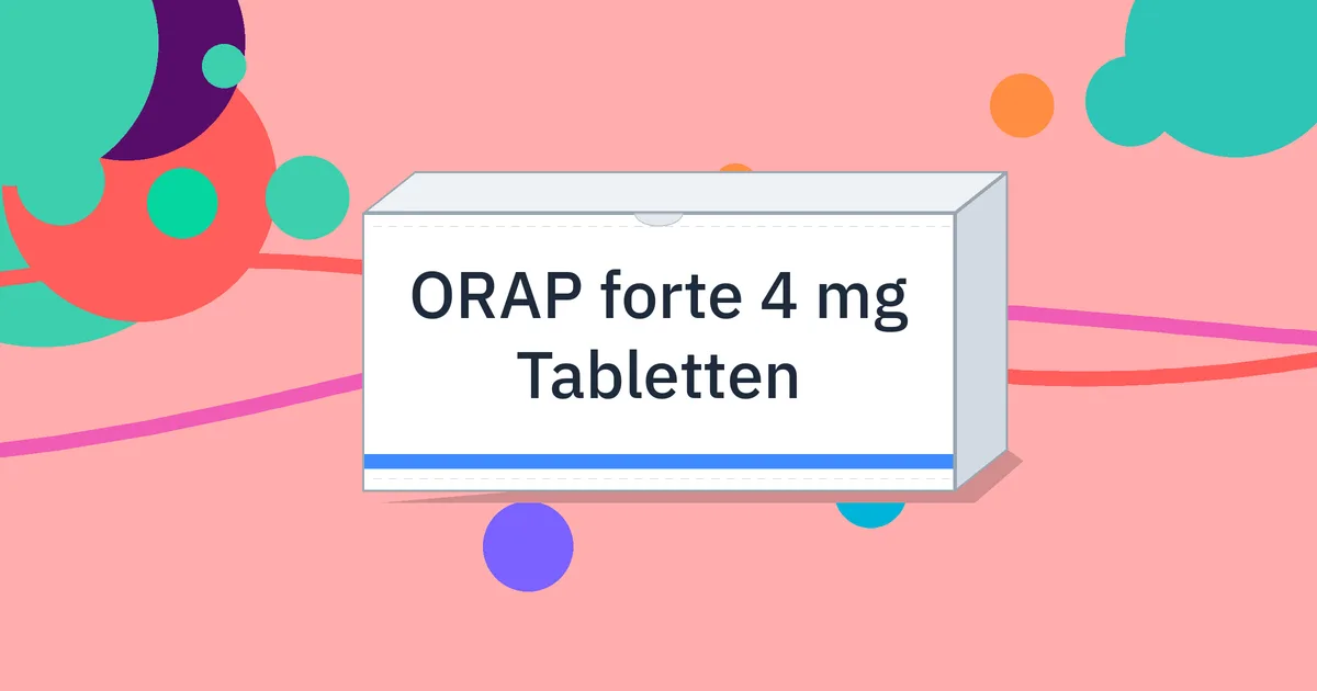 Symbolbild: Packung mit der Aufschrift ORAP forte 4 mg Tabletten (PZN 08875353) – Verfügbarkeit und Bezug in Apotheken in Frankfurt am Main