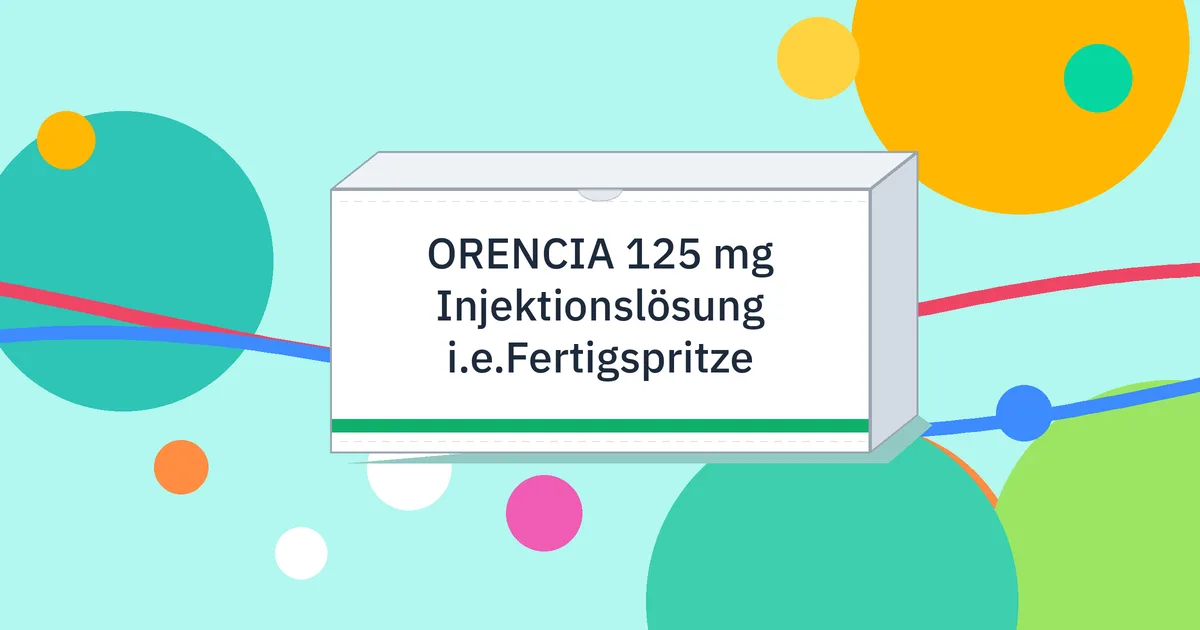 Symbolbild: Packung mit der Aufschrift ORENCIA 125 mg Injektionslösung i.e.Fertigspritze (PZN 10267773) – Verfügbarkeit und Bezug in Apotheken in Frankfurt am Main