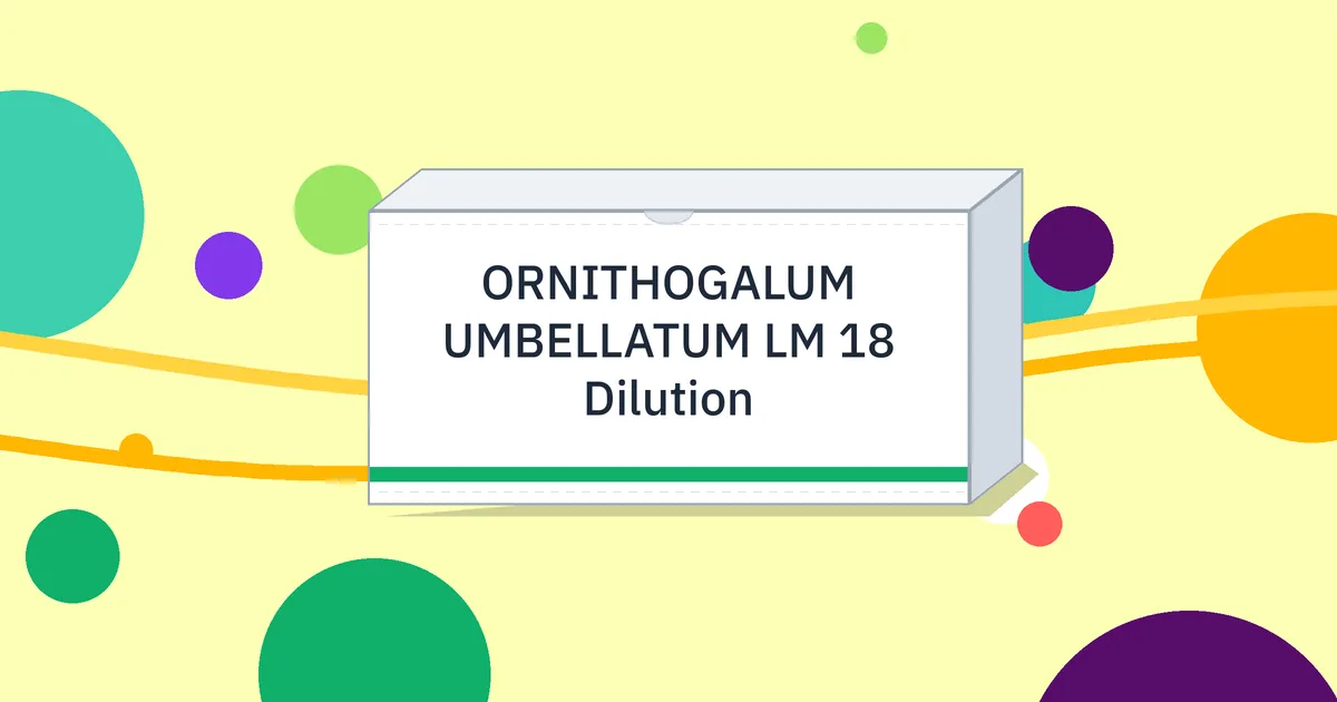 Symbolbild: Packung mit der Aufschrift ORNITHOGALUM UMBELLATUM LM 18 Dilution (PZN 12973570) – Verfügbarkeit und Bezug in Apotheken in Frankfurt am Main