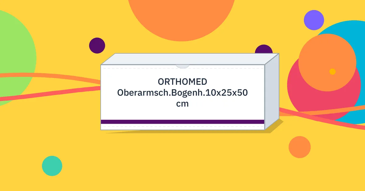 Symbolbild: Packung mit der Aufschrift ORTHOMED Oberarmsch.Bogenh.10x25x50 cm (PZN 04416387) – Verfügbarkeit und Bezug in Apotheken in Frankfurt am Main