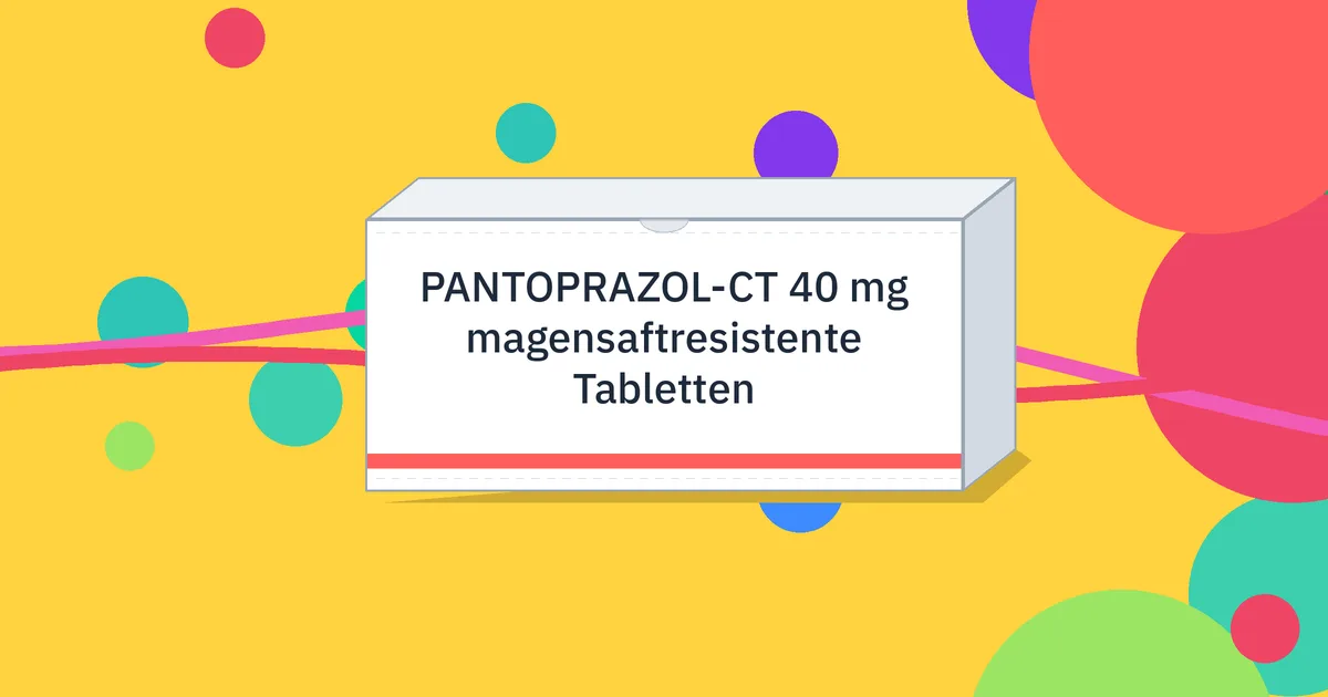 Symbolbild: Packung mit der Aufschrift PANTOPRAZOL-CT 40 mg magensaftresistente Tabletten (PZN 01271942) – Verfügbarkeit und Bezug in Apotheken in Frankfurt am Main
