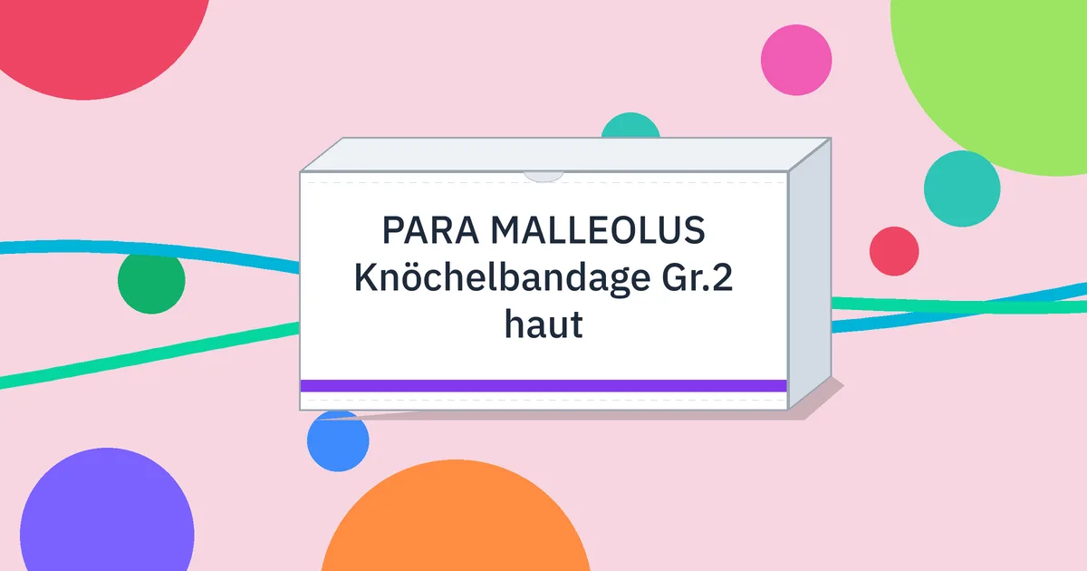 Symbolbild: Packung mit der Aufschrift PARA MALLEOLUS Knöchelbandage Gr.2 haut (PZN 13763461) – Verfügbarkeit und Bezug in Apotheken in Frankfurt am Main