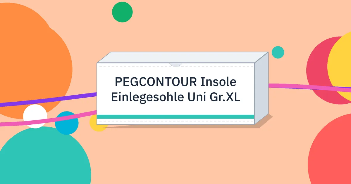 Symbolbild: Packung mit der Aufschrift PEGCONTOUR Insole Einlegesohle Uni Gr.XL (PZN 17531902) – Verfügbarkeit und Bezug in Apotheken in Frankfurt am Main