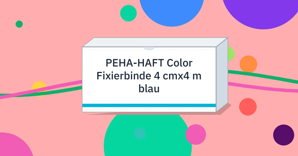 Symbolbild: Packung mit der Aufschrift PEHA-HAFT Color Fixierbinde 4 cmx4 m blau (PZN 15878843) – Verfügbarkeit und Bezug in Apotheken in Frankfurt am Main