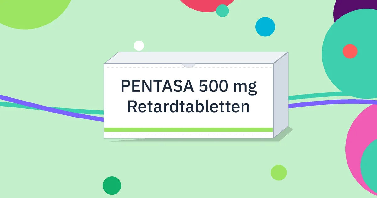Symbolbild: Packung mit der Aufschrift PENTASA 500 mg Retardtabletten (PZN 02815976) – Verfügbarkeit und Bezug in Apotheken in Frankfurt am Main