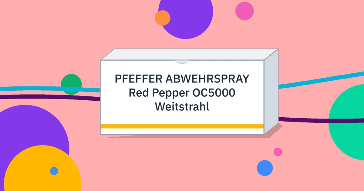 Symbolbild: Packung mit der Aufschrift PFEFFER ABWEHRSPRAY Red Pepper OC5000 Weitstrahl (PZN 12386683) – Verfügbarkeit und Bezug in Apotheken in Frankfurt am Main