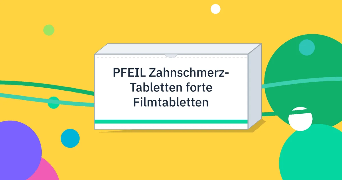 Symbolbild: Packung mit der Aufschrift PFEIL Zahnschmerz-Tabletten forte Filmtabletten (PZN 00410560) – Verfügbarkeit und Bezug in Apotheken in Frankfurt am Main