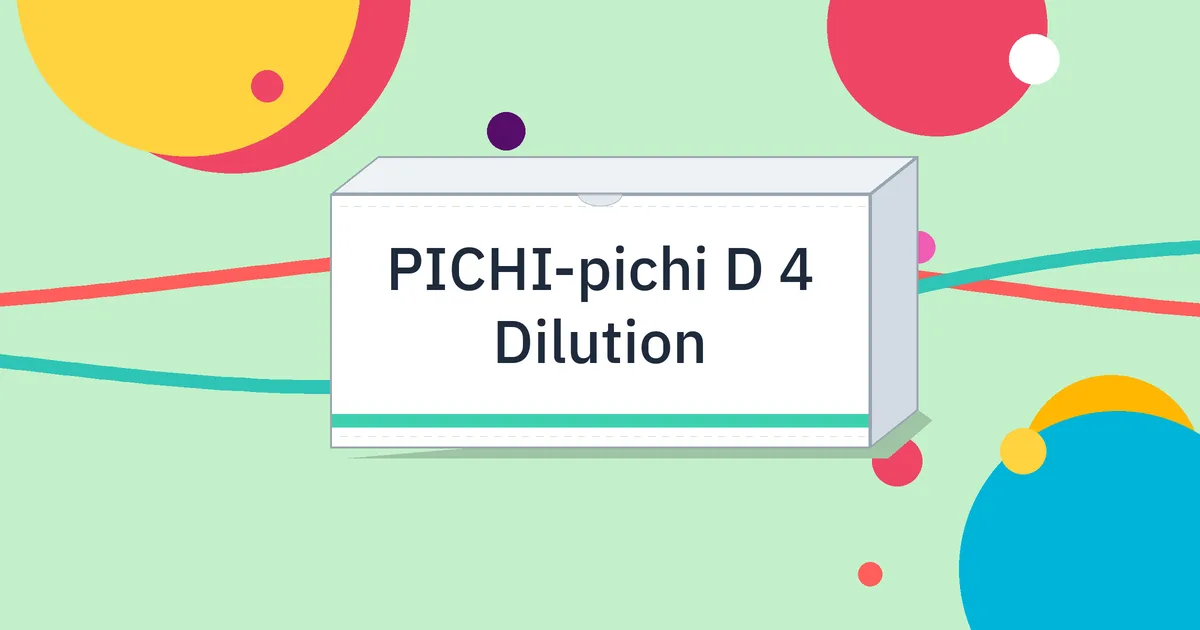 Symbolbild: Packung mit der Aufschrift PICHI-pichi D 4 Dilution (PZN 02806641) – Verfügbarkeit und Bezug in Apotheken in Frankfurt am Main