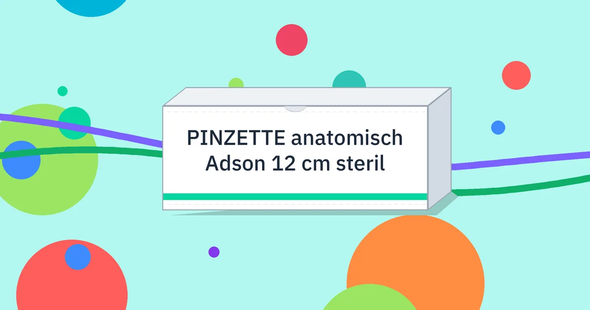 Symbolbild: Packung mit der Aufschrift PINZETTE anatomisch Adson 12 cm steril (PZN 17248483) – Verfügbarkeit und Bezug in Apotheken in Frankfurt am Main