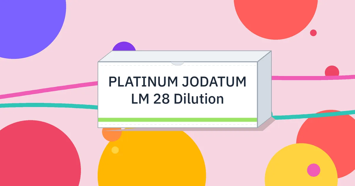 Symbolbild: Packung mit der Aufschrift PLATINUM JODATUM LM 28 Dilution (PZN 13647795) – Verfügbarkeit und Bezug in Apotheken in Frankfurt am Main