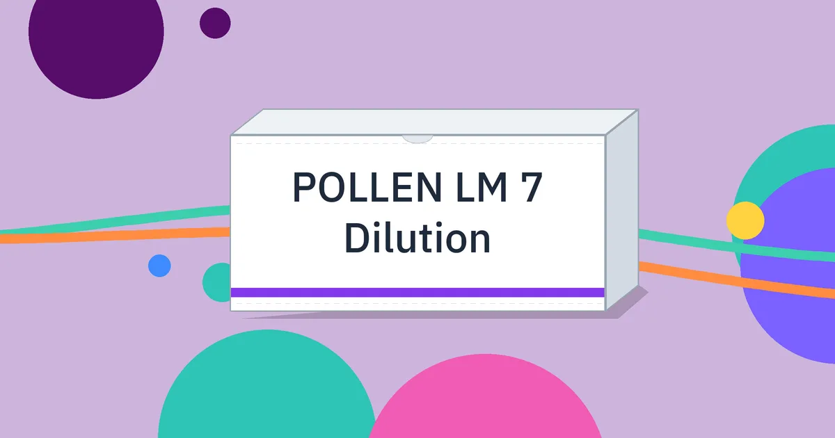 Symbolbild: Packung mit der Aufschrift POLLEN LM 7 Dilution (PZN 13043318) – Verfügbarkeit und Bezug in Apotheken in Frankfurt am Main