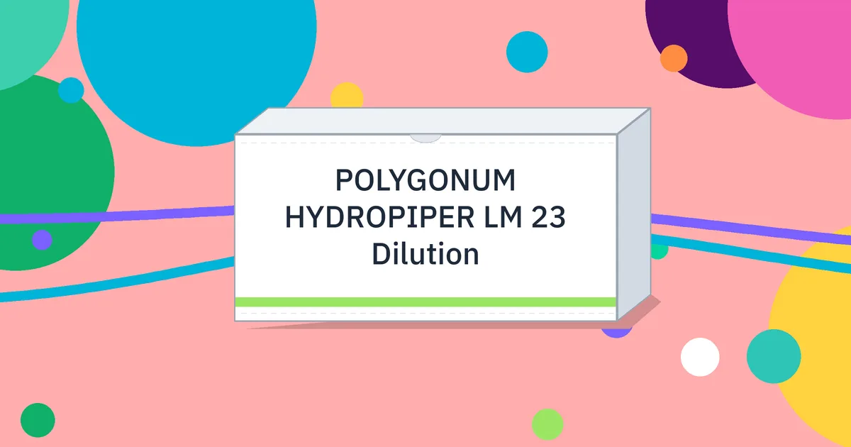 Symbolbild: Packung mit der Aufschrift POLYGONUM HYDROPIPER LM 23 Dilution (PZN 13662524) – Verfügbarkeit und Bezug in Apotheken in Frankfurt am Main