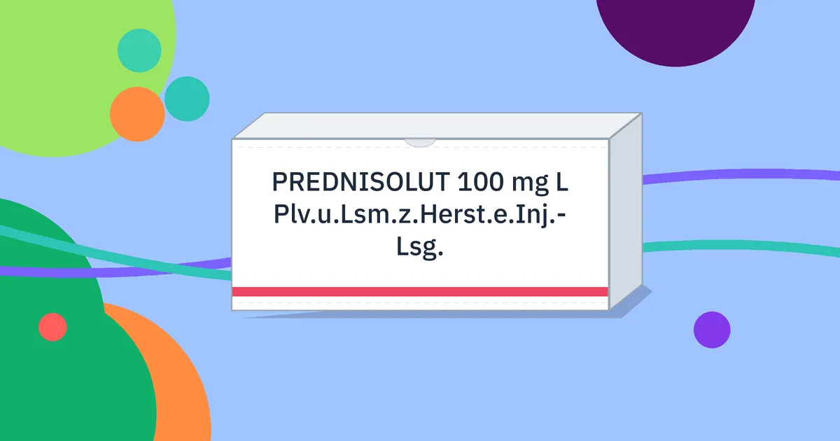 Symbolbild: Packung mit der Aufschrift PREDNISOLUT 100 mg L Plv.u.Lsm.z.Herst.e.Inj.-Lsg. (PZN 01343601) – Verfügbarkeit und Bezug in Apotheken in Frankfurt am Main