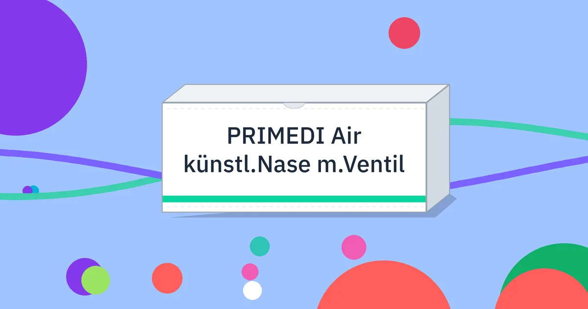 Symbolbild: Packung mit der Aufschrift PRIMEDI Air künstl.Nase m.Ventil (PZN 10780507) – Verfügbarkeit und Bezug in Apotheken in Frankfurt am Main