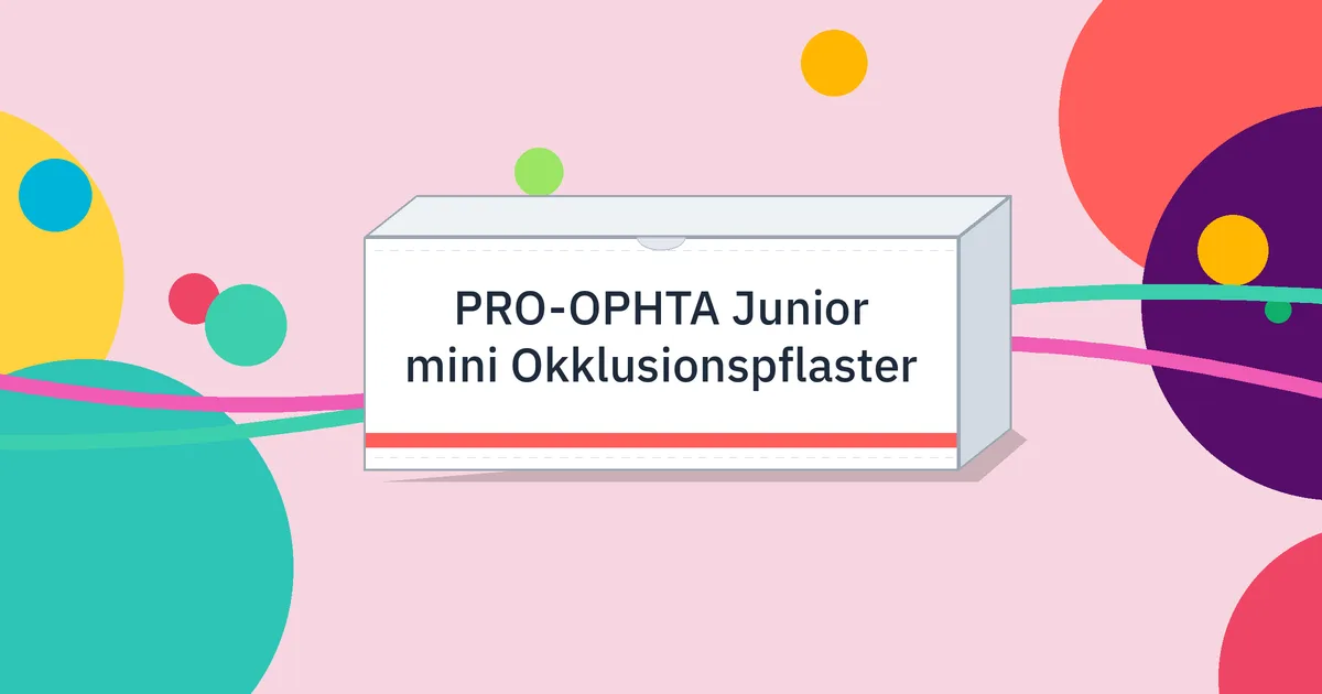 Symbolbild: Packung mit der Aufschrift PRO-OPHTA Junior mini Okklusionspflaster (PZN 01499042) – Verfügbarkeit und Bezug in Apotheken in Frankfurt am Main