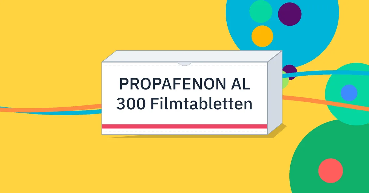 Symbolbild: Packung mit der Aufschrift PROPAFENON AL 300 Filmtabletten (PZN 00055768) – Verfügbarkeit und Bezug in Apotheken in Frankfurt am Main