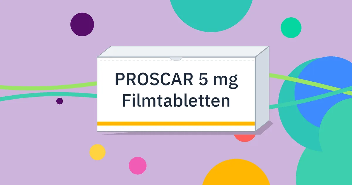 Symbolbild: Packung mit der Aufschrift PROSCAR 5 mg Filmtabletten (PZN 11296067) – Verfügbarkeit und Bezug in Apotheken in Frankfurt am Main