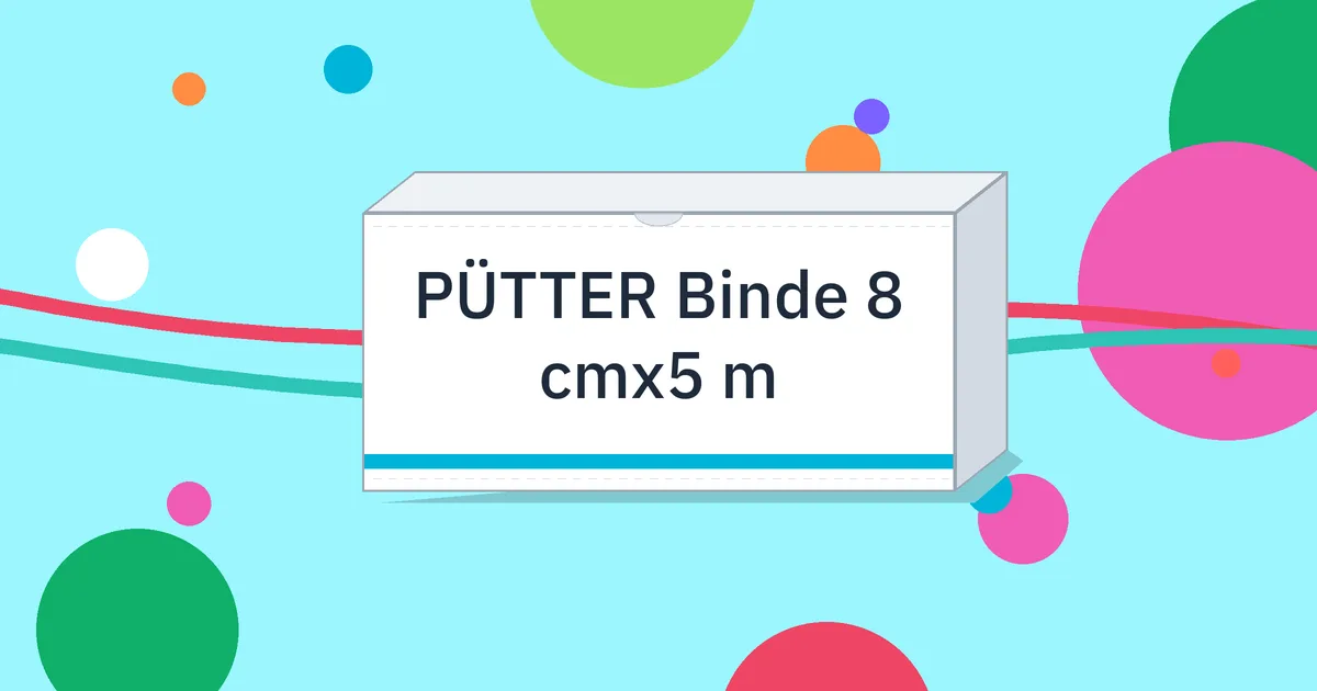 Symbolbild: Packung mit der Aufschrift PÜTTER Binde 8 cmx5 m (PZN 16205388) – Verfügbarkeit und Bezug in Apotheken in Frankfurt am Main