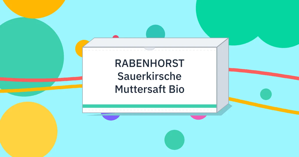 Symbolbild: Packung mit der Aufschrift RABENHORST Sauerkirsche Muttersaft Bio (PZN 16751458) – Verfügbarkeit und Bezug in Apotheken in Frankfurt am Main
