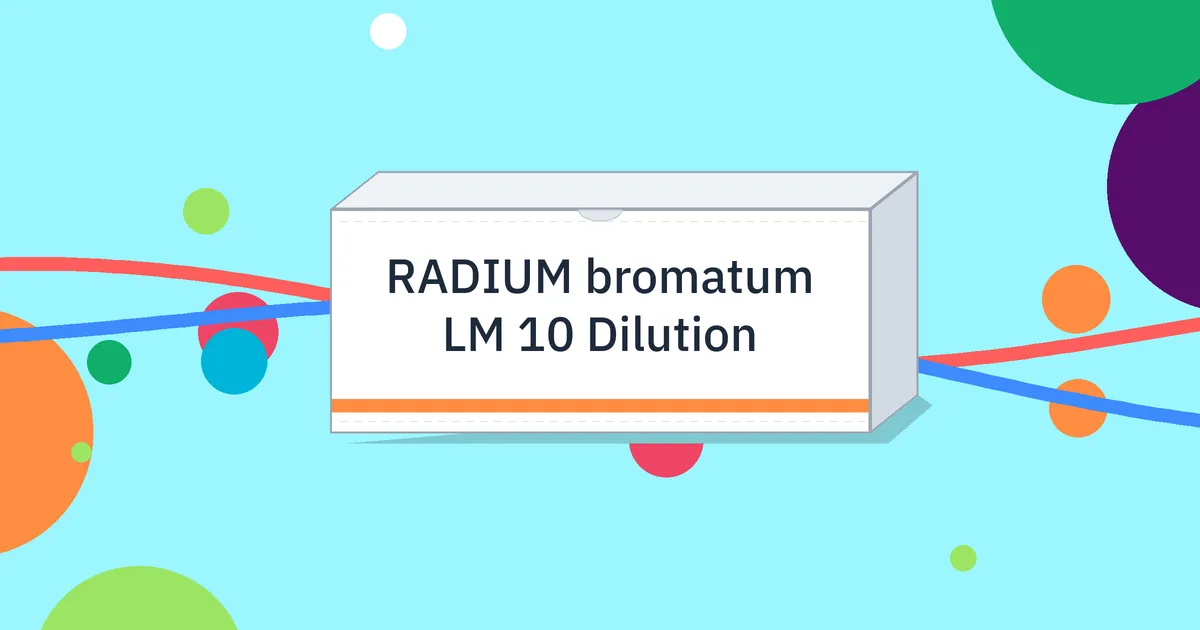 Symbolbild: Packung mit der Aufschrift RADIUM bromatum LM 10 Dilution (PZN 13045889) – Verfügbarkeit und Bezug in Apotheken in Frankfurt am Main