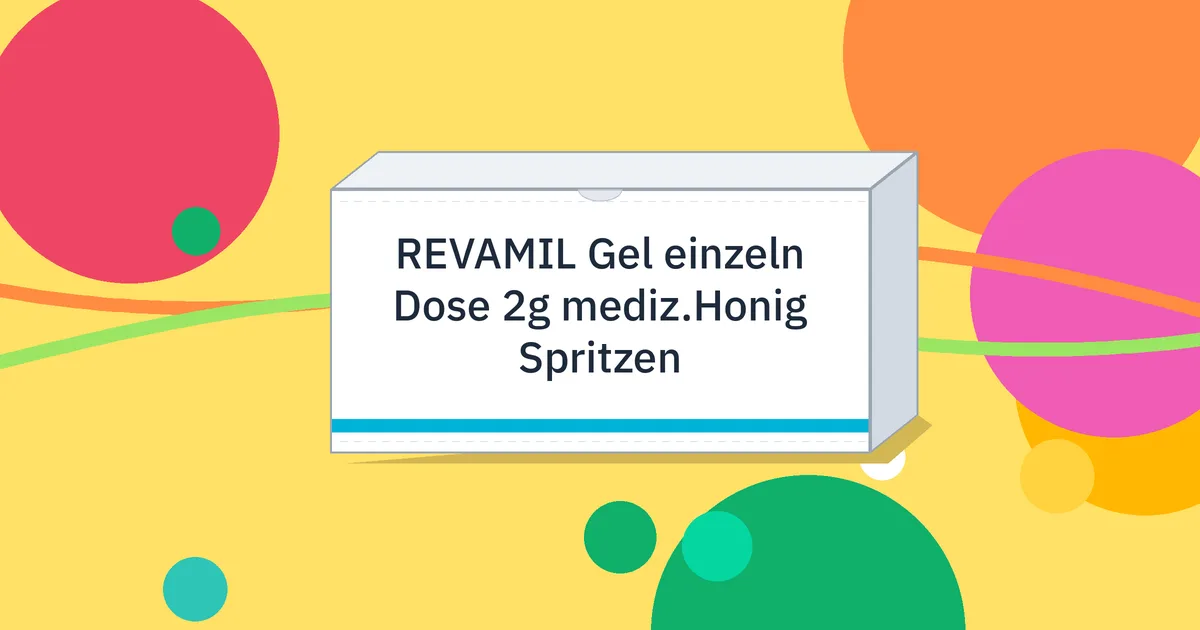Symbolbild: Packung mit der Aufschrift REVAMIL Gel einzeln Dose 2g mediz.Honig Spritzen (PZN 18038055) – Verfügbarkeit und Bezug in Apotheken in Frankfurt am Main