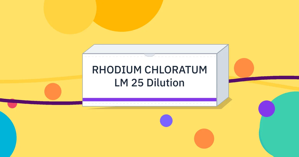 Symbolbild: Packung mit der Aufschrift RHODIUM CHLORATUM LM 25 Dilution (PZN 13050086) – Verfügbarkeit und Bezug in Apotheken in Frankfurt am Main