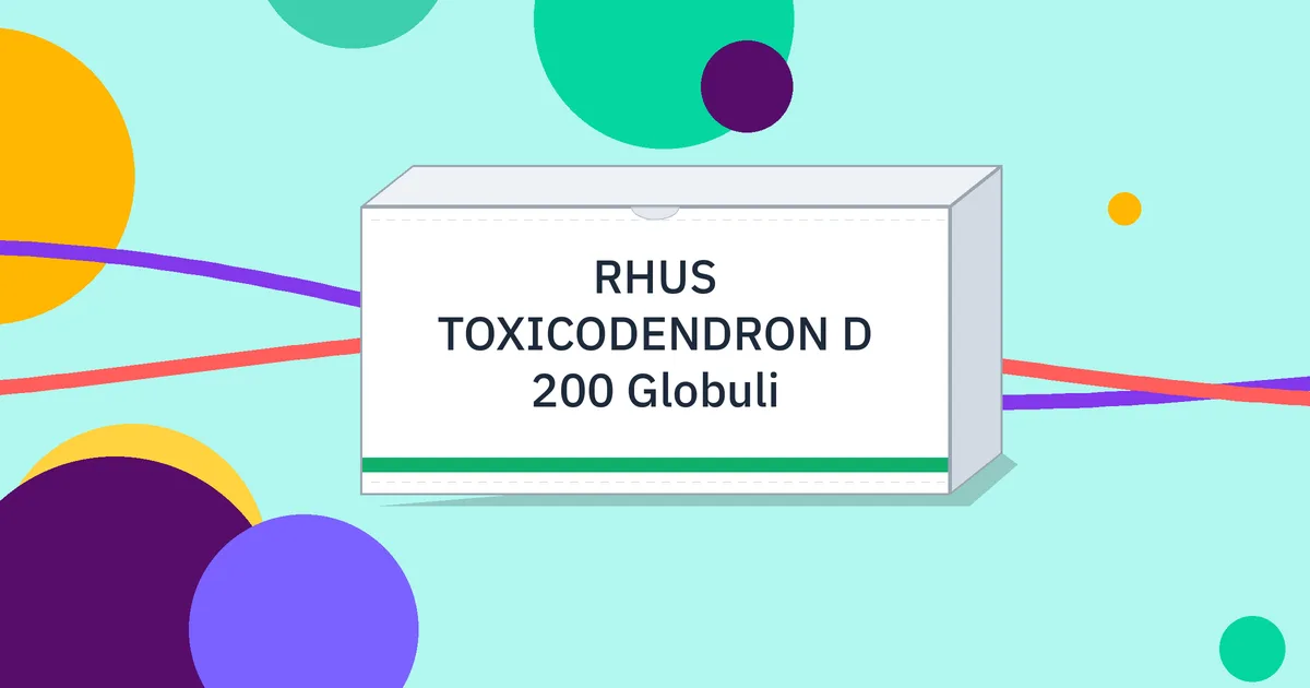 Symbolbild: Packung mit der Aufschrift RHUS TOXICODENDRON D 200 Globuli (PZN 15330200) – Verfügbarkeit und Bezug in Apotheken in Frankfurt am Main