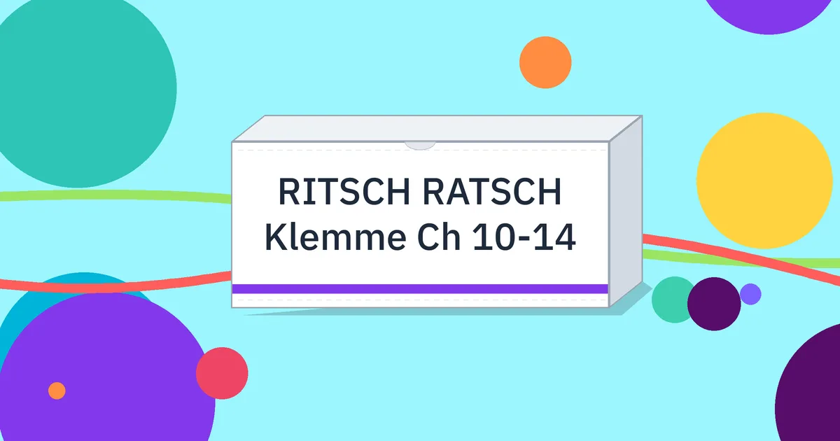 Symbolbild: Packung mit der Aufschrift RITSCH RATSCH Klemme Ch 10-14 (PZN 09101671) – Verfügbarkeit und Bezug in Apotheken in Frankfurt am Main