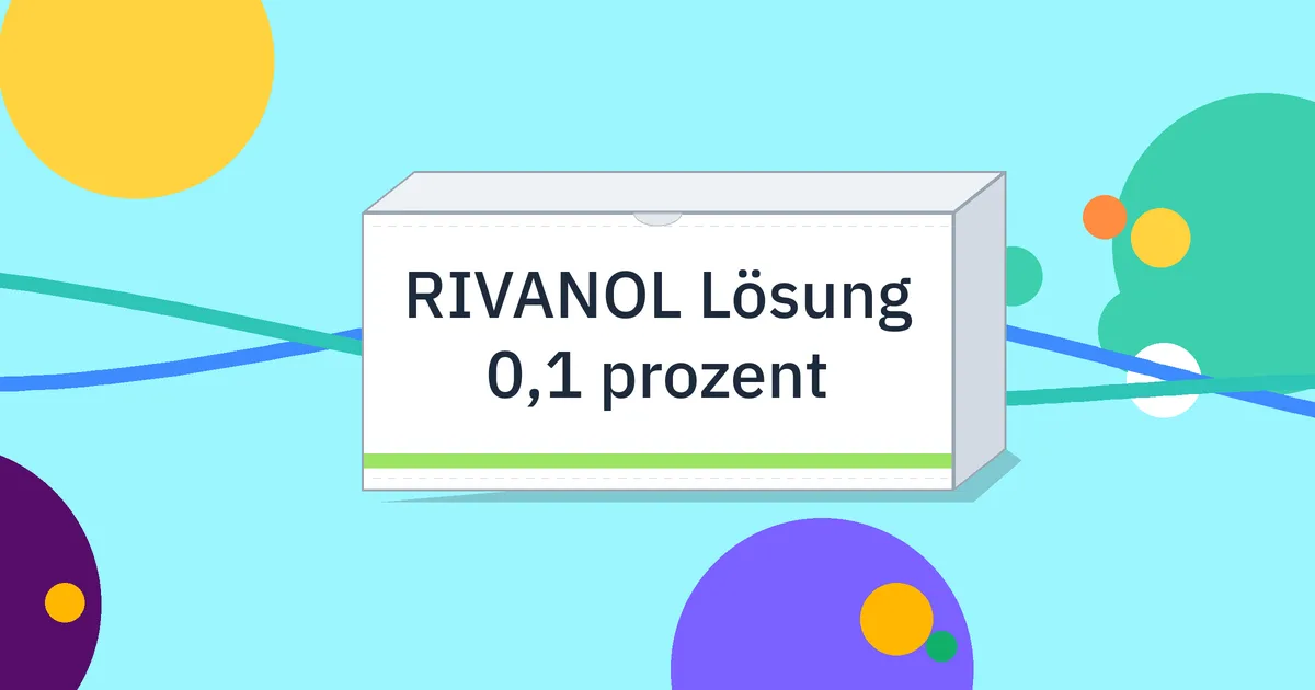 Symbolbild: Packung mit der Aufschrift RIVANOL Lösung 0,1 prozent (PZN 06618209) – Verfügbarkeit und Bezug in Apotheken in Frankfurt am Main