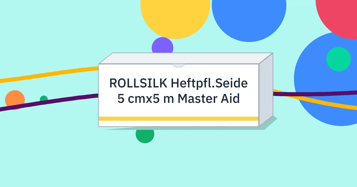 Symbolbild: Packung mit der Aufschrift ROLLSILK Heftpfl.Seide 5 cmx5 m Master Aid (PZN 07708280) – Verfügbarkeit und Bezug in Apotheken in Frankfurt am Main