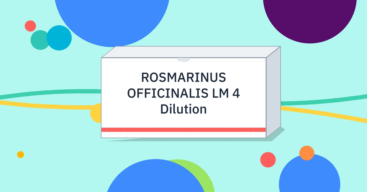 Symbolbild: Packung mit der Aufschrift ROSMARINUS OFFICINALIS LM 4 Dilution (PZN 13680479) – Verfügbarkeit und Bezug in Apotheken in Frankfurt am Main
