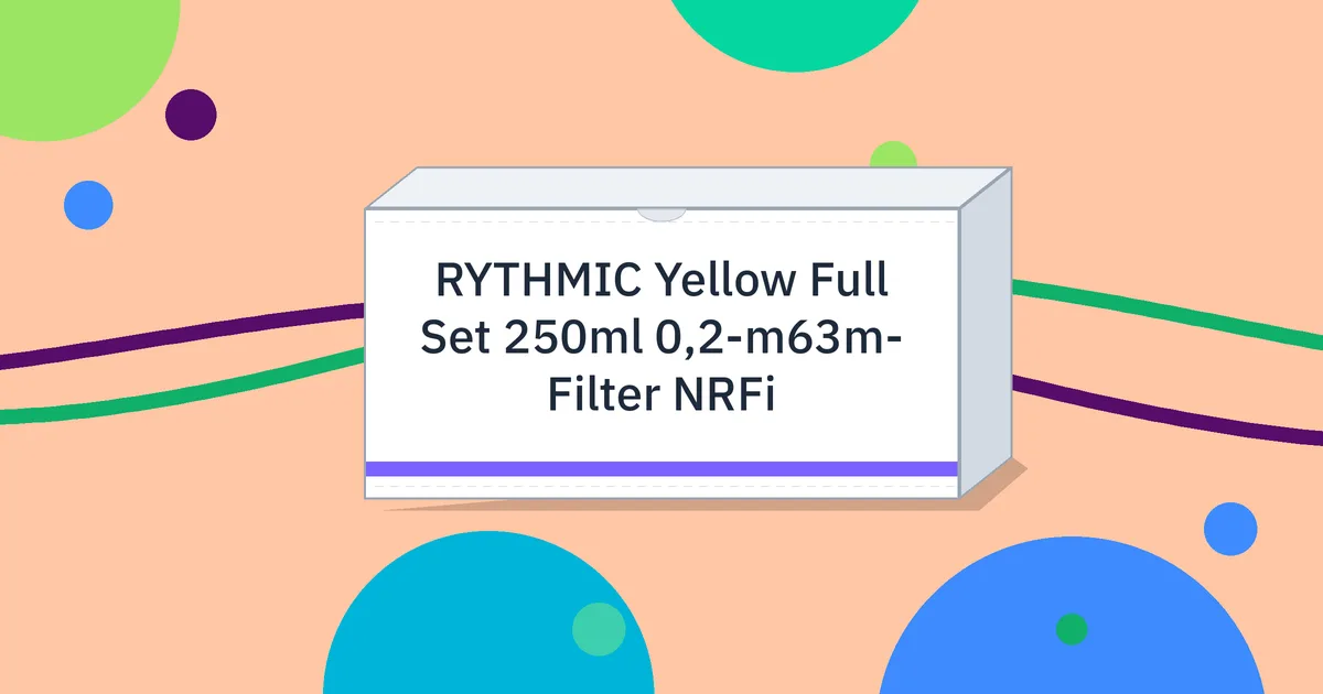 Symbolbild: Packung mit der Aufschrift RYTHMIC Yellow Full Set 250ml 0,2-m63m-Filter NRFi (PZN 19898883) – Verfügbarkeit und Bezug in Apotheken in Frankfurt am Main