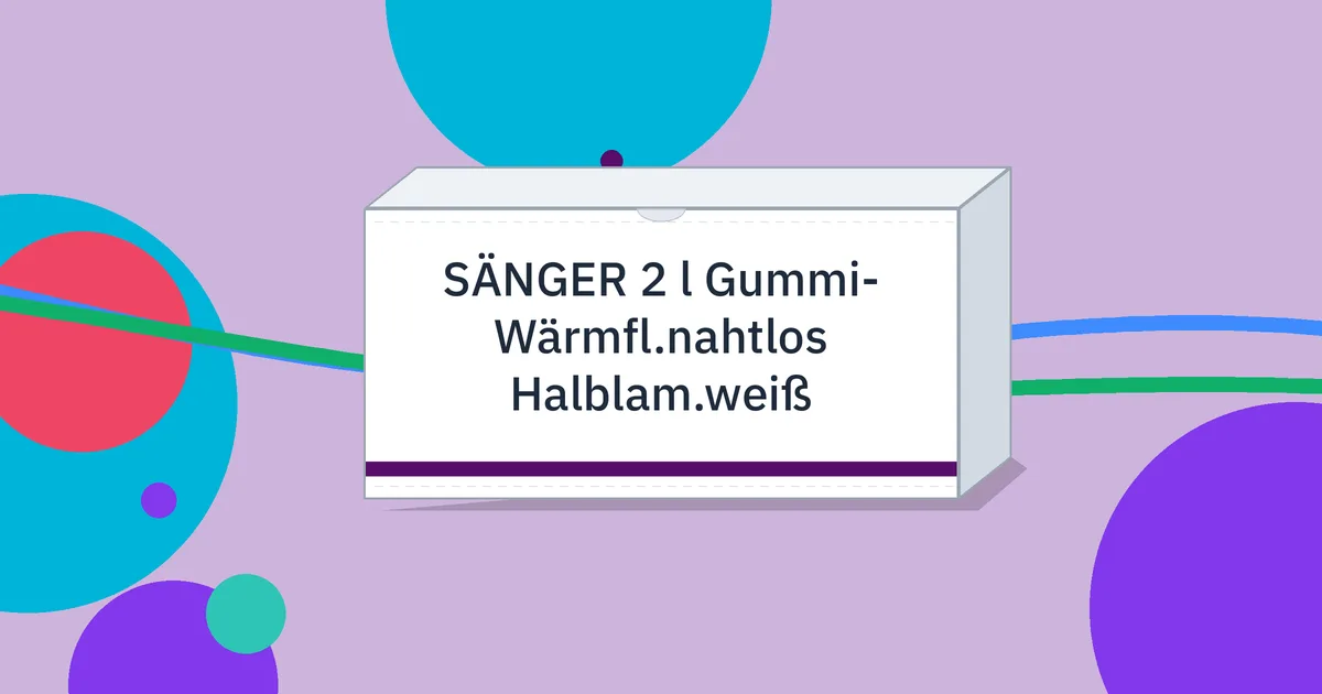 Symbolbild: Packung mit der Aufschrift SÄNGER 2 l Gummi-Wärmfl.nahtlos Halblam.weiß (PZN 01309946) – Verfügbarkeit und Bezug in Apotheken in Frankfurt am Main