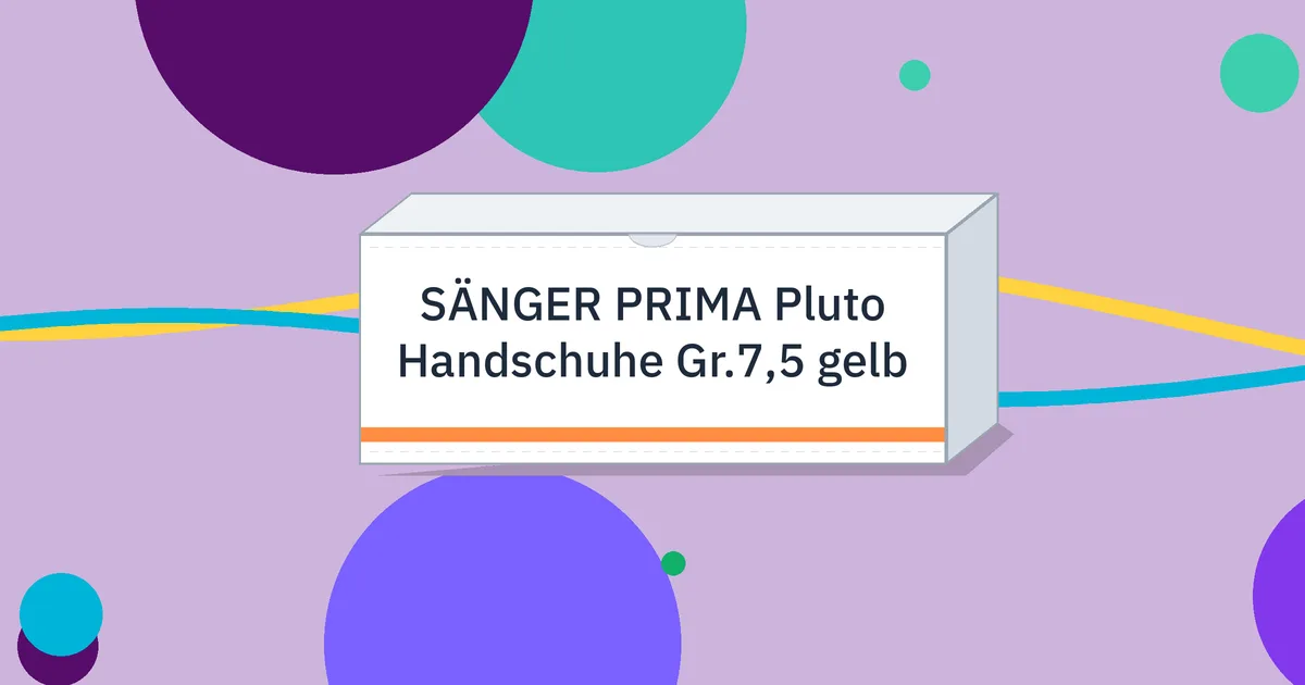 Symbolbild: Packung mit der Aufschrift SÄNGER PRIMA Pluto Handschuhe Gr.7,5 gelb (PZN 00773564) – Verfügbarkeit und Bezug in Apotheken in Frankfurt am Main