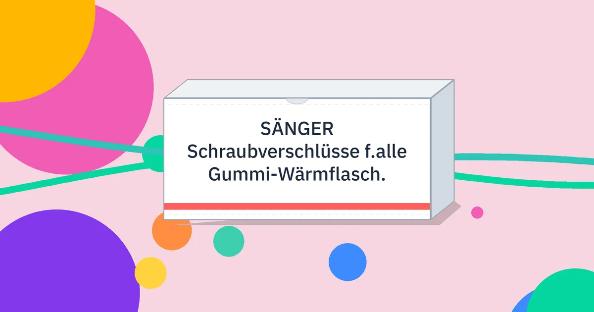 Symbolbild: Packung mit der Aufschrift SÄNGER Schraubverschlüsse f.alle Gummi-Wärmflasch. (PZN 01315013) – Verfügbarkeit und Bezug in Apotheken in Frankfurt am Main