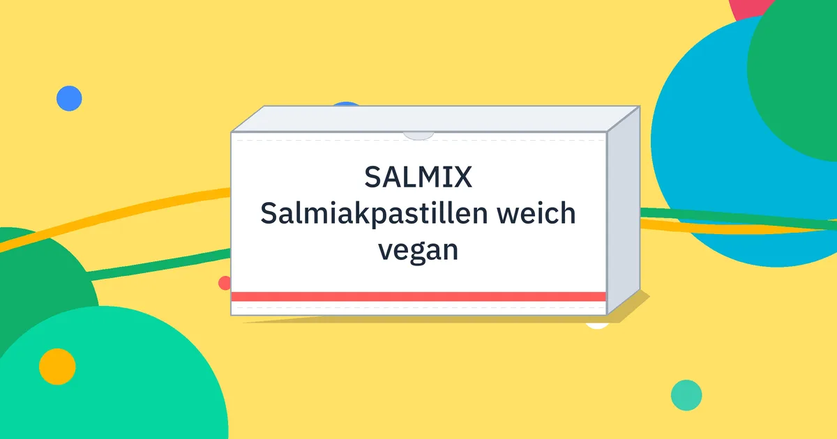Symbolbild: Packung mit der Aufschrift SALMIX Salmiakpastillen weich vegan (PZN 17867884) – Verfügbarkeit und Bezug in Apotheken in Frankfurt am Main