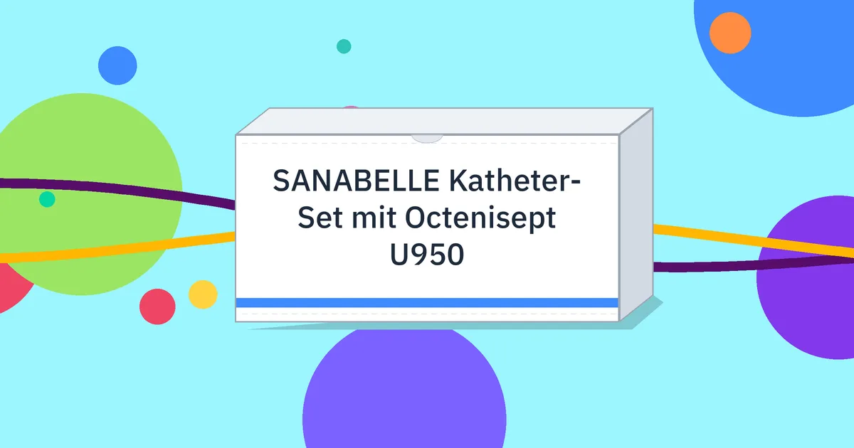 Symbolbild: Packung mit der Aufschrift SANABELLE Katheter-Set mit Octenisept U950 (PZN 16667120) – Verfügbarkeit und Bezug in Apotheken in Frankfurt am Main