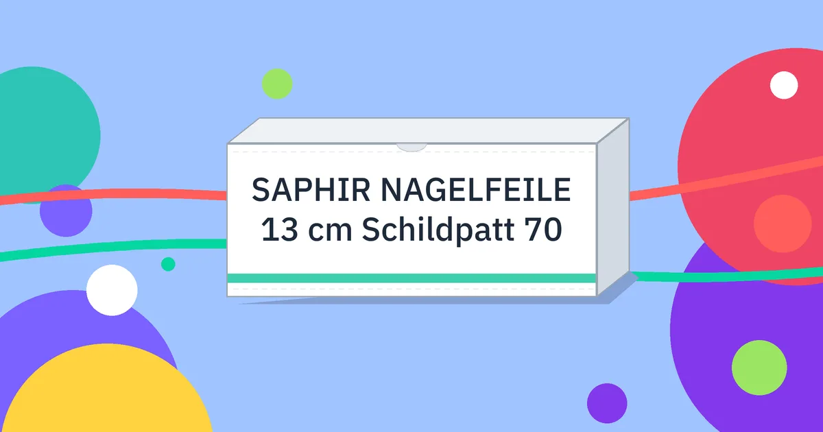 Symbolbild: Packung mit der Aufschrift SAPHIR NAGELFEILE 13 cm Schildpatt 70 (PZN 19283590) – Verfügbarkeit und Bezug in Apotheken in Frankfurt am Main