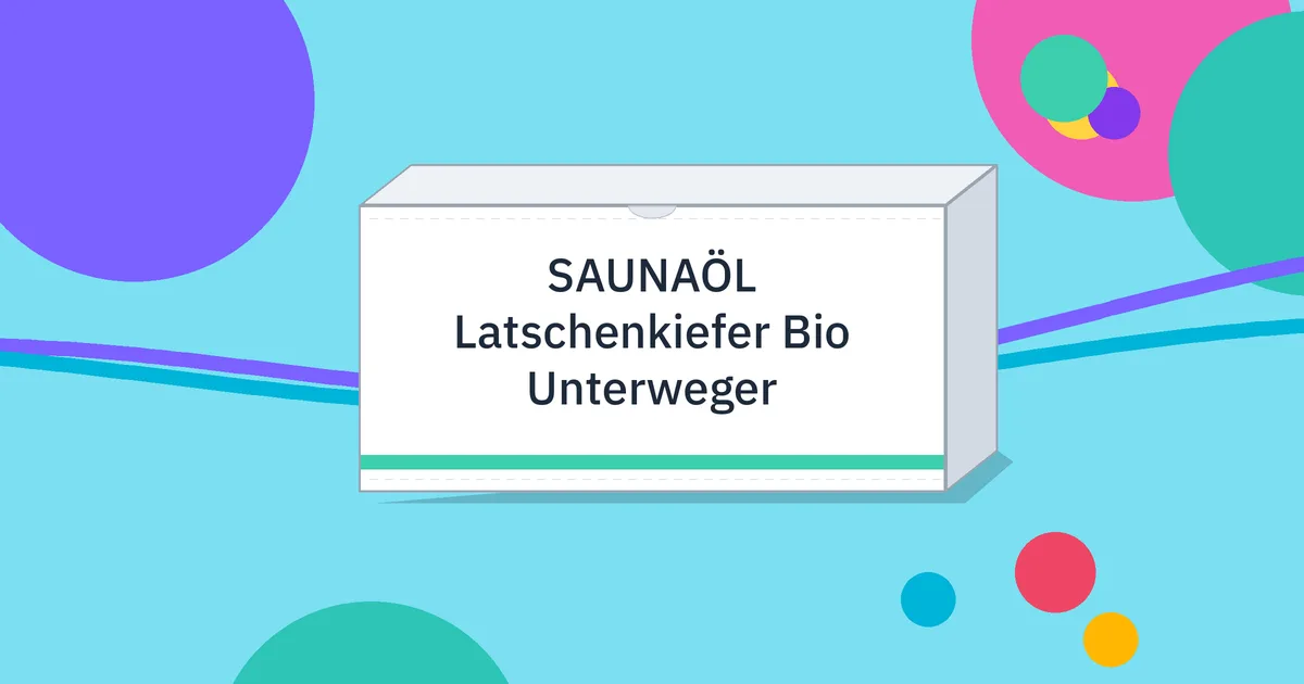 Symbolbild: Packung mit der Aufschrift SAUNAÖL Latschenkiefer Bio Unterweger (PZN 12438026) – Verfügbarkeit und Bezug in Apotheken in Frankfurt am Main