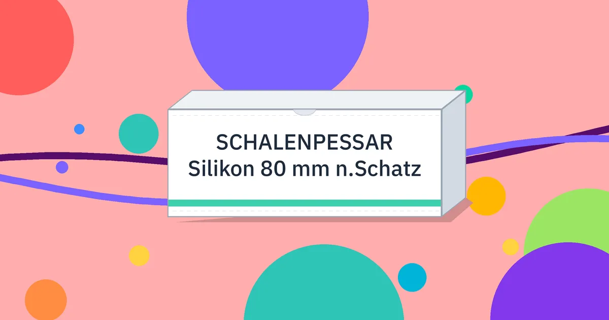 Symbolbild: Packung mit der Aufschrift SCHALENPESSAR Silikon 80 mm n.Schatz (PZN 03672059) – Verfügbarkeit und Bezug in Apotheken in Frankfurt am Main